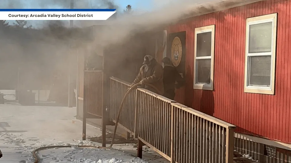 Fire Damages Preschool Trailer at Arcadia Valley Elementary School